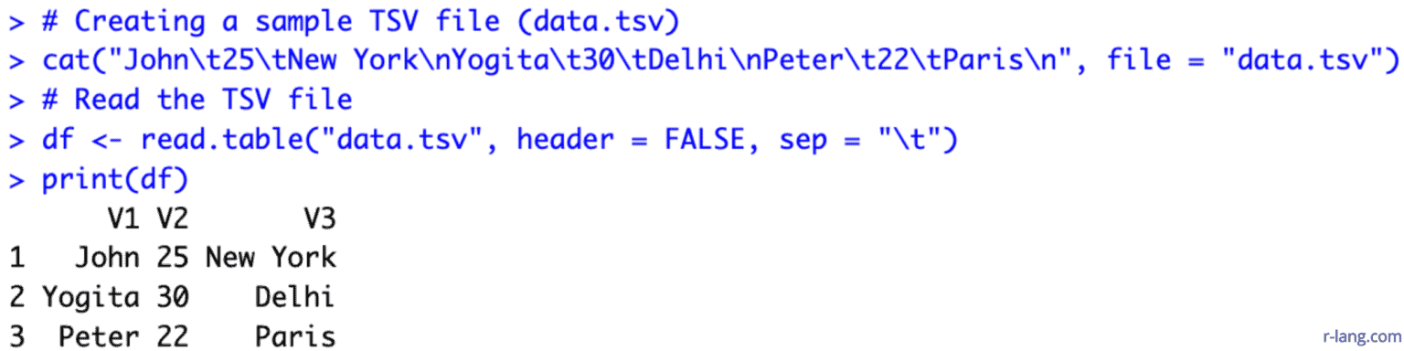 R read.table() Function R read.table() Function